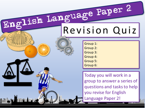 English Language Paper 2 Revision Quiz | Teaching Resources