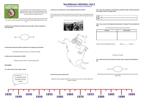 Tony Robinson’s Wild West—Part 2 - Worksheet to support the Documentary ...