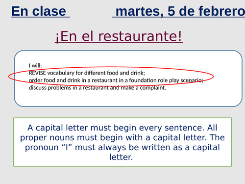 En el restaurante- GCSE | Teaching Resources