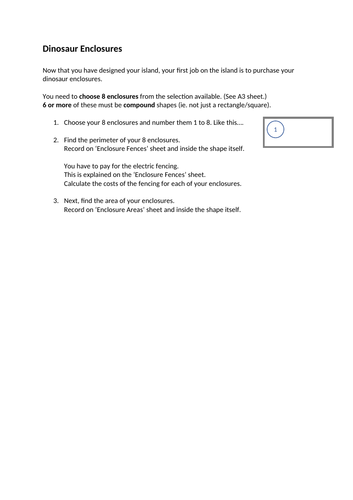 Y6 Jurassic World Maths Project: Part 1 | Teaching Resources