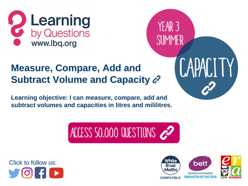 Year 3 Measurement: Add and Subtract Volume and Capacity | Teaching ...