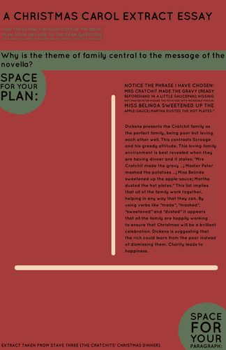 A Christmas Carol: Extract & Exemplar Essays (Home School Friendly ...