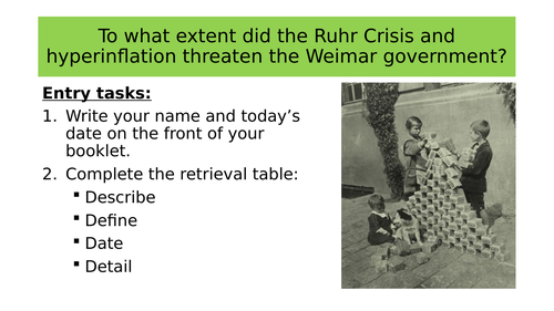 GCSE Germany | Ruhr Crisis and Hyperinflation | Teaching Resources