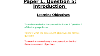 AQA English Language Paper 1 Q5 Descriptive Writing/Narrative Writing ...