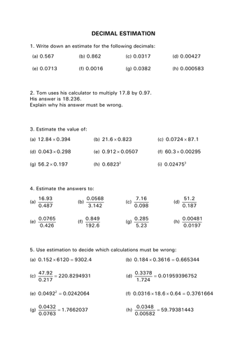 Place value and estimation | Teaching Resources