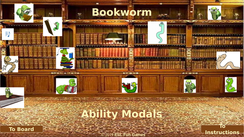 Ability Modals Bookworm Interactive English PowerPoint Game | Teaching ...