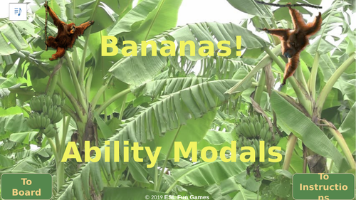 Ability Modals Bananas Interactive English PowerPoint Game | Teaching ...