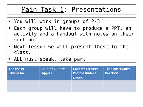 Lesson 10 - presentations on counter culture in 1960s america ...