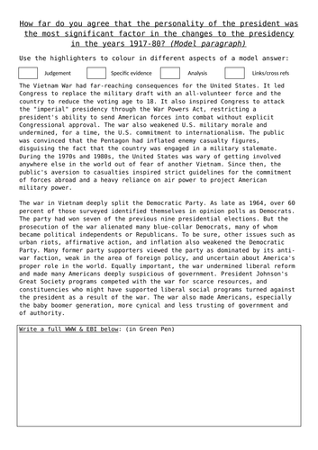 Lesson 11 - Impact of the Vietnam War on the presidency | Teaching ...