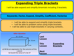 Expanding Triple Brackets | Teaching Resources
