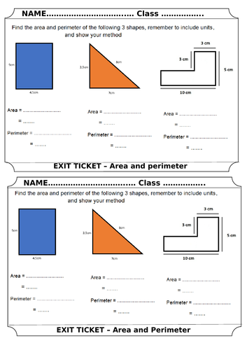 More Exit Tickets for various maths topics | Teaching Resources