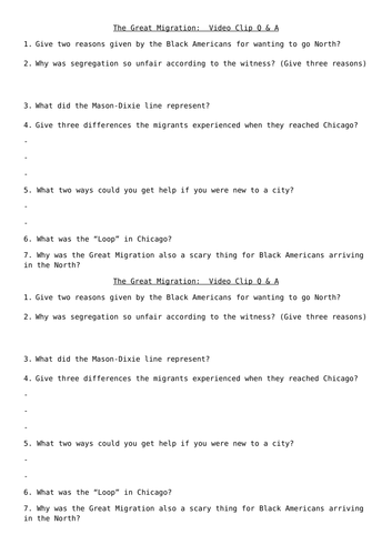 Lesson 2 - the Great Northern Migration | Teaching Resources