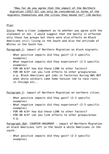 Lesson 2 - the Great Northern Migration | Teaching Resources