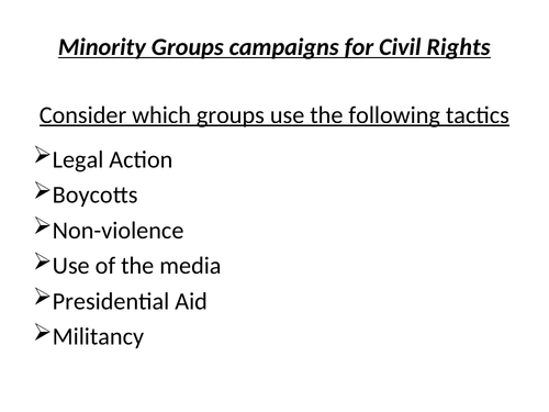 Lesson 12 - Gay civil rights movement USA | Teaching Resources