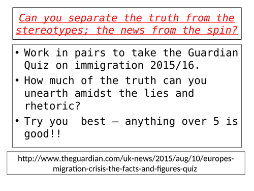 Lesson 6 - immigration and urban life 1917-41 USA | Teaching Resources