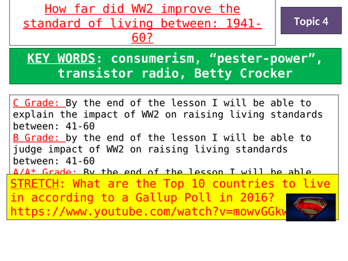 Lesson 5 - Standard of living after WW2 USA | Teaching Resources