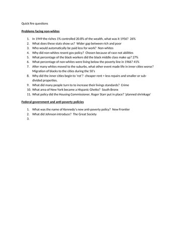 Lesson 6 - standard of living - USA government anti-poverty policies ...
