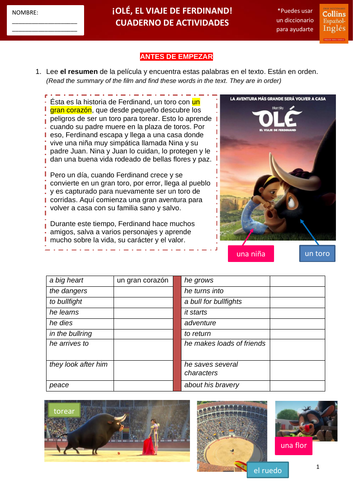 Pelicula Ferdinand - Film - Study Guide | Teaching Resources