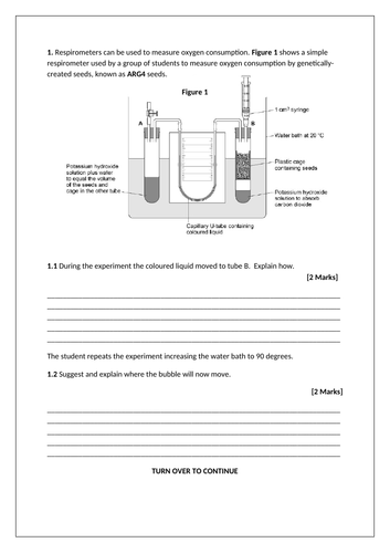 AQA A LEVEL BIOLOGY - APPLICATION QUESTIONS | Teaching Resources