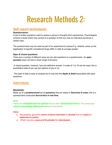 AS AQA Psychology paper 2 | Teaching Resources