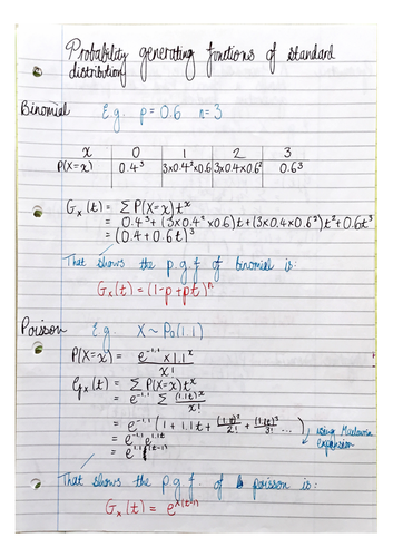 A-level Further Maths (Statistics) Revision Notes and Example Questions ...
