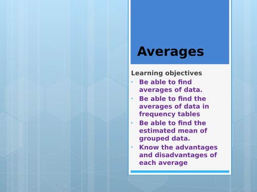 Averages powerpoint | Teaching Resources