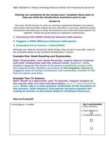 WJEC EDUQAS Poetry Anthology Revision Activities | Teaching Resources WJEC EDUQAS Poetry Anthology Revision Activities | Teaching Resources