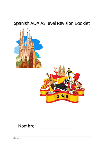 AS level Spanish Revision Booklet | Teaching Resources
