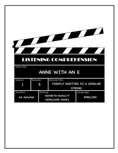 Listening Comprehension - Anne with an E 1x05 | Teaching Resources