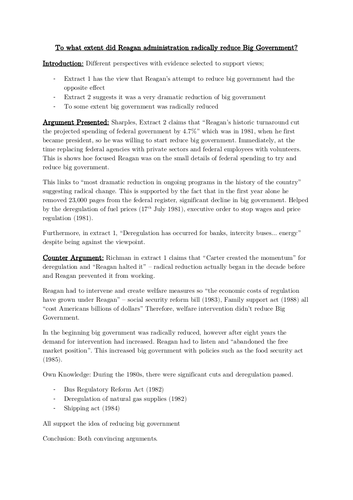 Lesson 6 - essay planning and group work for Reagan unit | Teaching ...