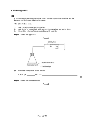 AQA TRILOGY Combined Science Chemistry Foundation paper 2 Revision pack ...