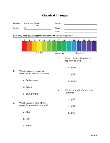 KS3 Year 7 Science Revision quiz / mini tests | Teaching Resources