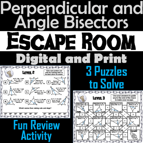 Perpendicular and Angle Bisectors in Triangles Activiy: Escape Room ...