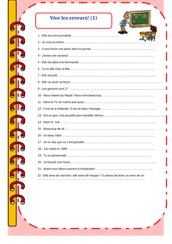 Common Mistakes in French Writing for GCSE and As Level Students ...