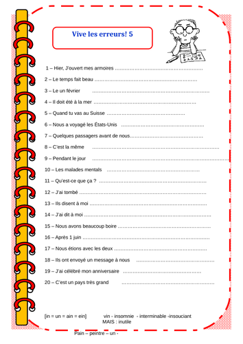 Common Mistakes in French Writing for GCSE and As Level Students ...