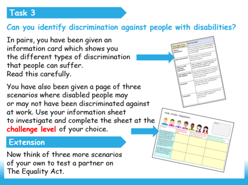 Disability Discrimination+ The Equality Act (MACS Charity Lesson ...