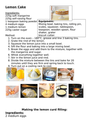 Easy recipes | Teaching Resources