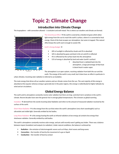Global Climate Change IB Notes | Teaching Resources