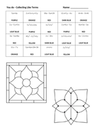 Colour by Number Algebra - Collecting Like Terms | Teaching Resources