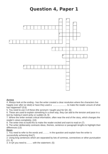 10 easy to use starters for GCSE English Language | Teaching Resources