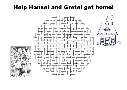 Help Hansel and Gretel get home maze puzzle | Teaching Resources