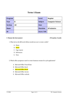 Microsoft Word Exam with Solution | Teaching Resources