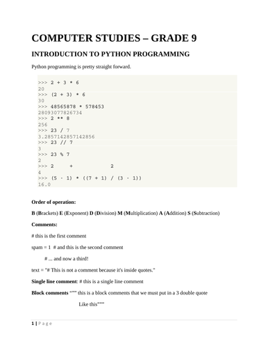 Java Programming test with solution and whole lesson for Year 8 , 9 and ... Java Programming test with solution and whole lesson for Year 8 , 9 and ...