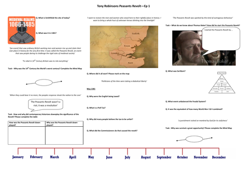 The Peasants Revolt - Part 1 - Worksheet to support the Tony Robinson ...