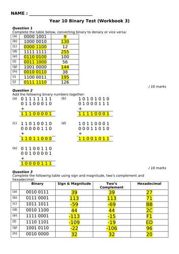 Binary - 6 Lesson Workbook and Resources (easy to use!) | Teaching ...
