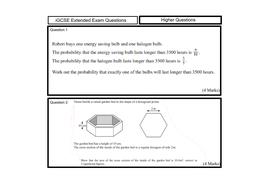 Selection of Higher iGCSE Exam Questions with Worked Solutions ...