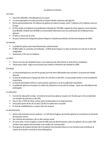 Los gitanos en España fact file | Teaching Resources