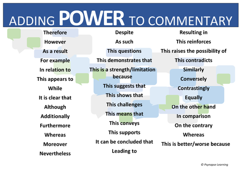 Poster: Useful Language / Phrases for Your Writing | Teaching Resources