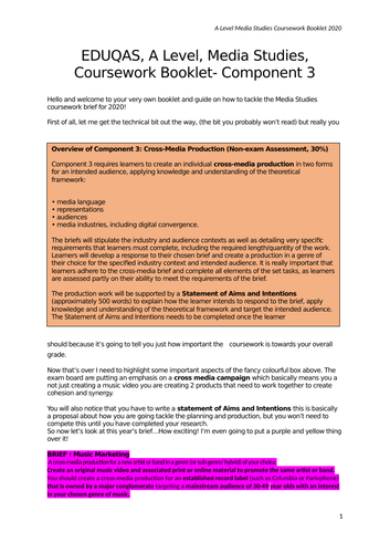 COMPONENT 3, MUSIC MARKETING, A LEVEL, MEDIA STUDIES, EDUQAS, 2020 ...