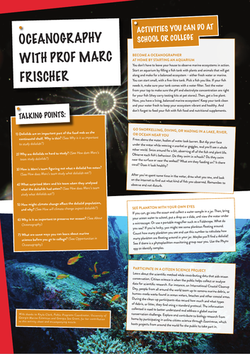 The marine ecosystem: from zooplankton to humans | Teaching Resources